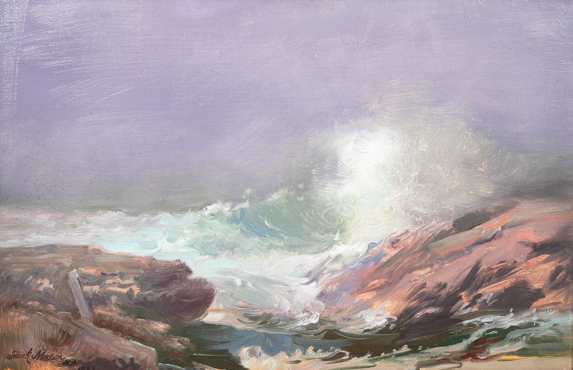 Frank Mason | Frank Herbert Mason 'Roaring Surf' Oil Painting (1989 ...