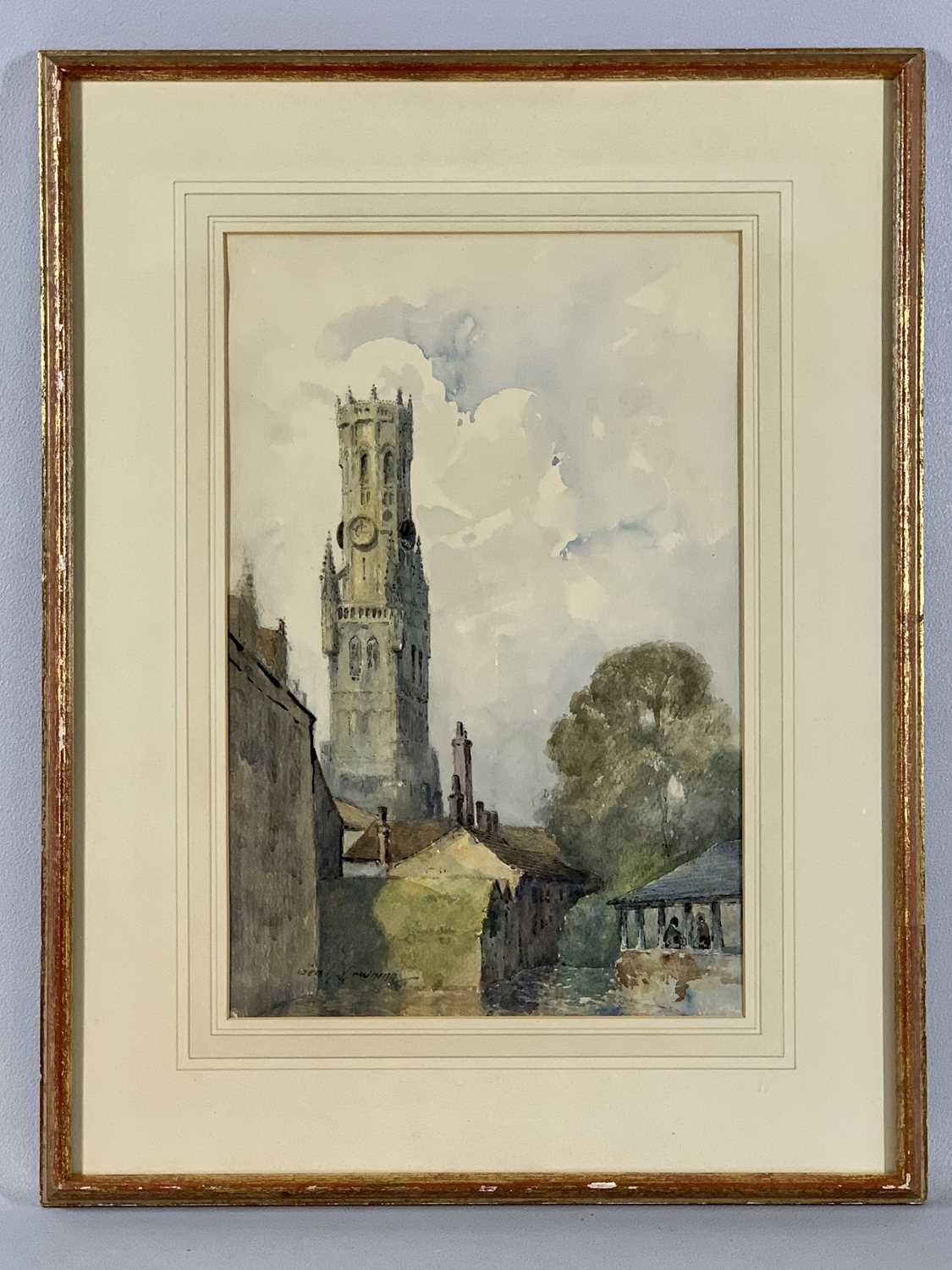 George Henry Downing | continental church with figures in foreground ...