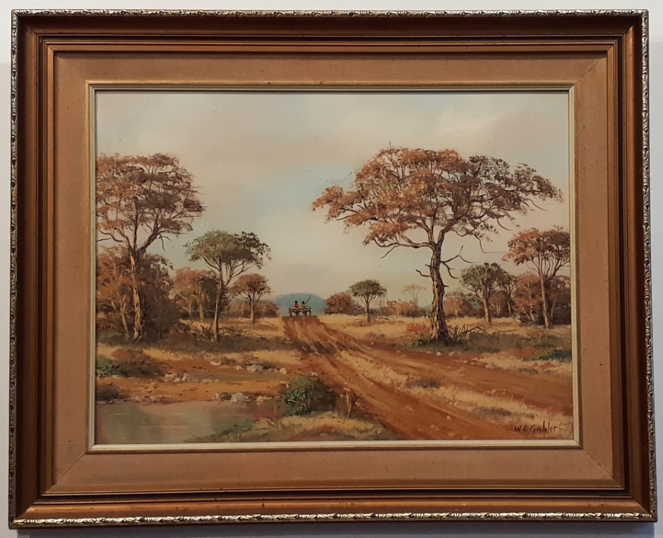 W.P. Grobler | Donkey kar op die grondpad | MutualArt