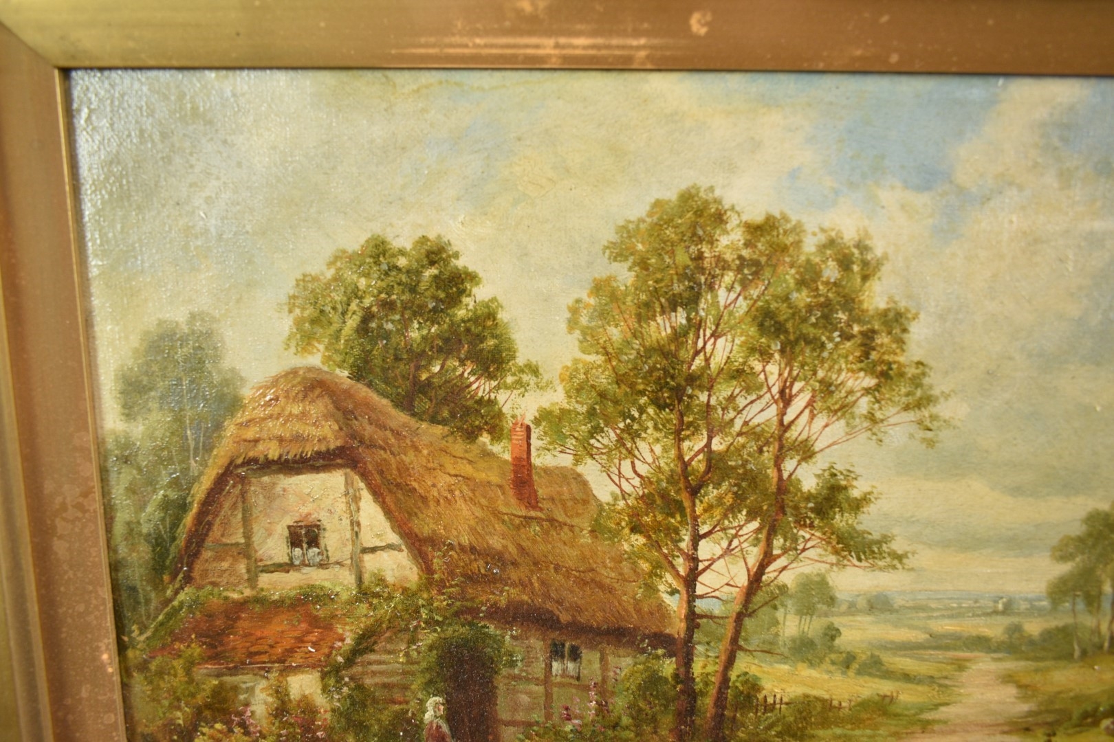 David Bates | Rural Landscape with Thatched Cottages | MutualArt