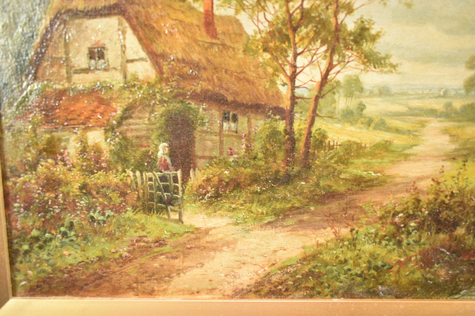 David Bates | Rural Landscape with Thatched Cottages | MutualArt