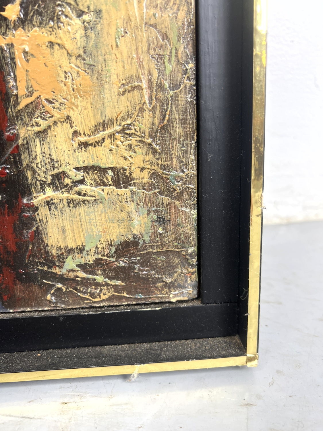 Morris Blackman | MORRIS BLACKMAN 5ft Abstract Expressionist Painting. Black, Blue and r | MutualArt