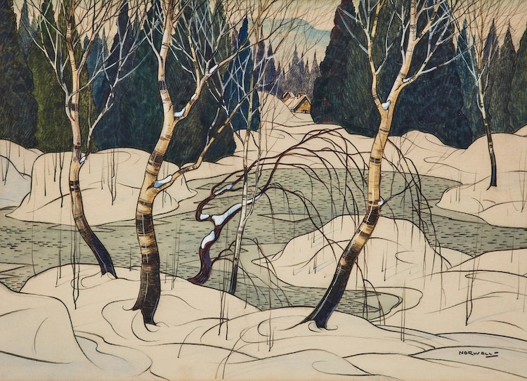Graham Norwell | Birches in Winter | MutualArt