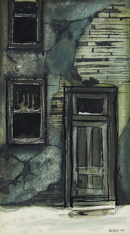 John Kasyn | Winter Evening on Bleeker Street (1973) | MutualArt