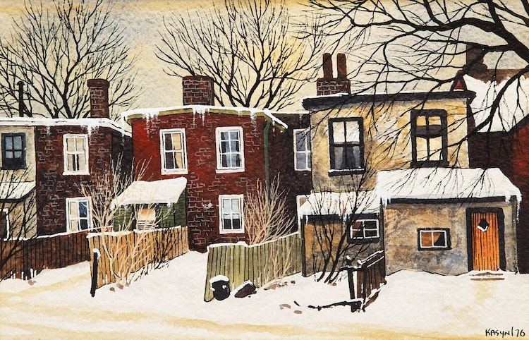 John Kasyn | Winter Evening on Bleeker Street (1973) | MutualArt
