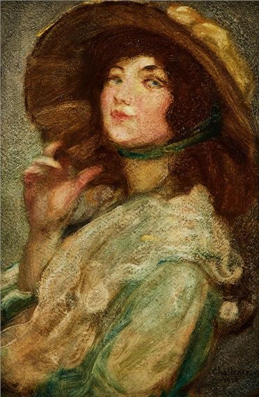 Frederick Challener | Portrait of a Woman in a Summer Hat (1920 ...