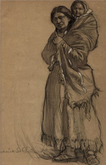 Frederick Challener | First Nations Mother & Child | MutualArt