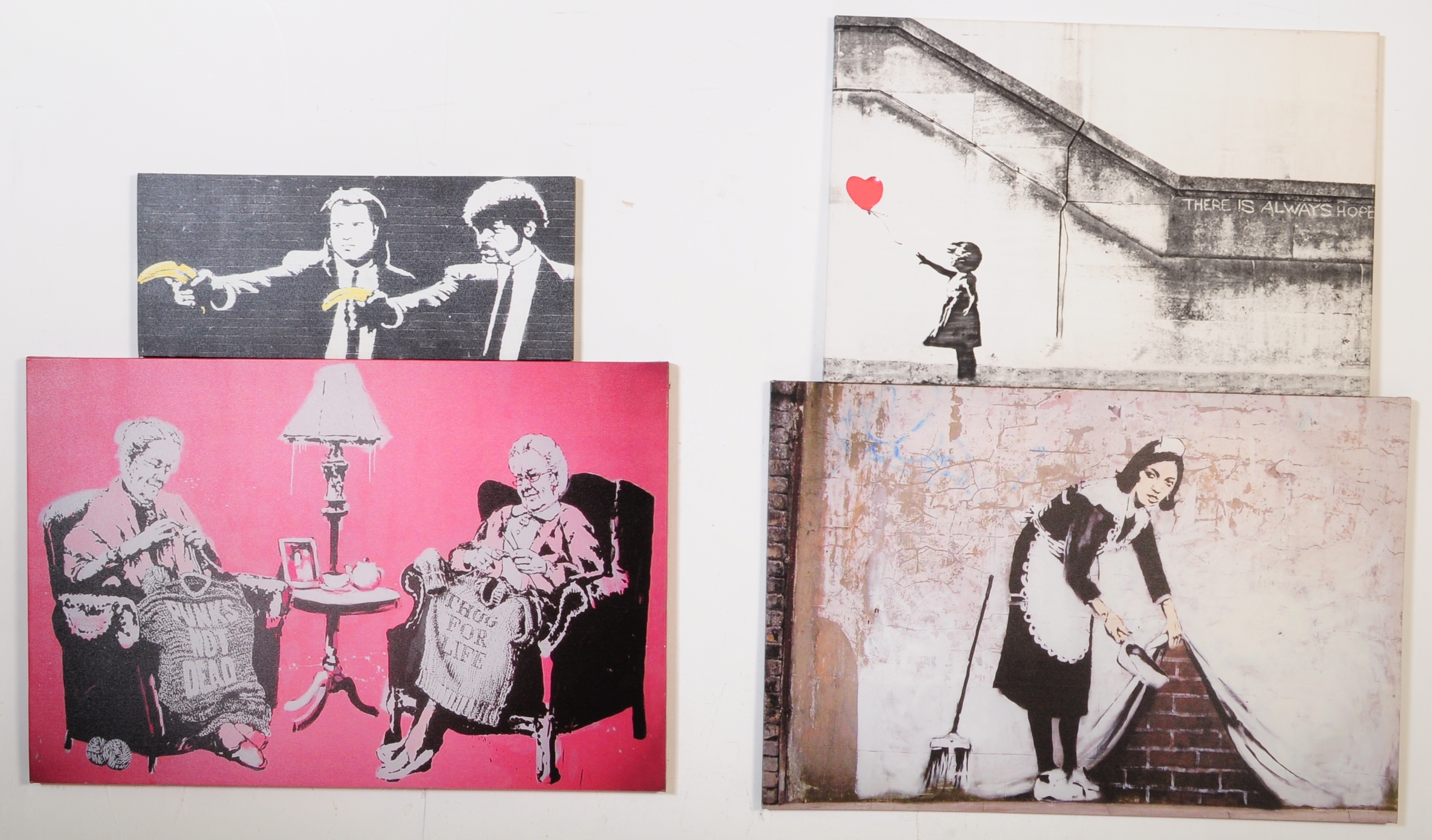 Banksy | COLLECTION OF FOUR BANKSY PRINTS ON CANVASES | MutualArt