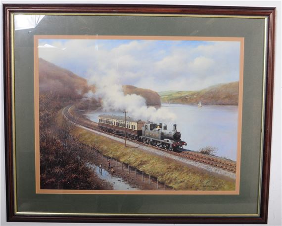 Don Breckon | large print of a railway by lake with locomotive and ...