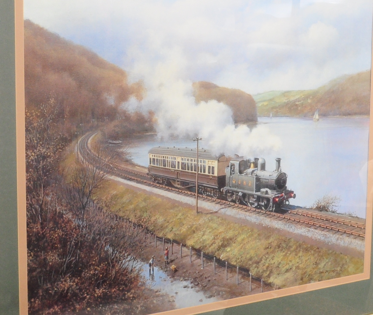 Don Breckon | large print of a railway by lake with locomotive and ...