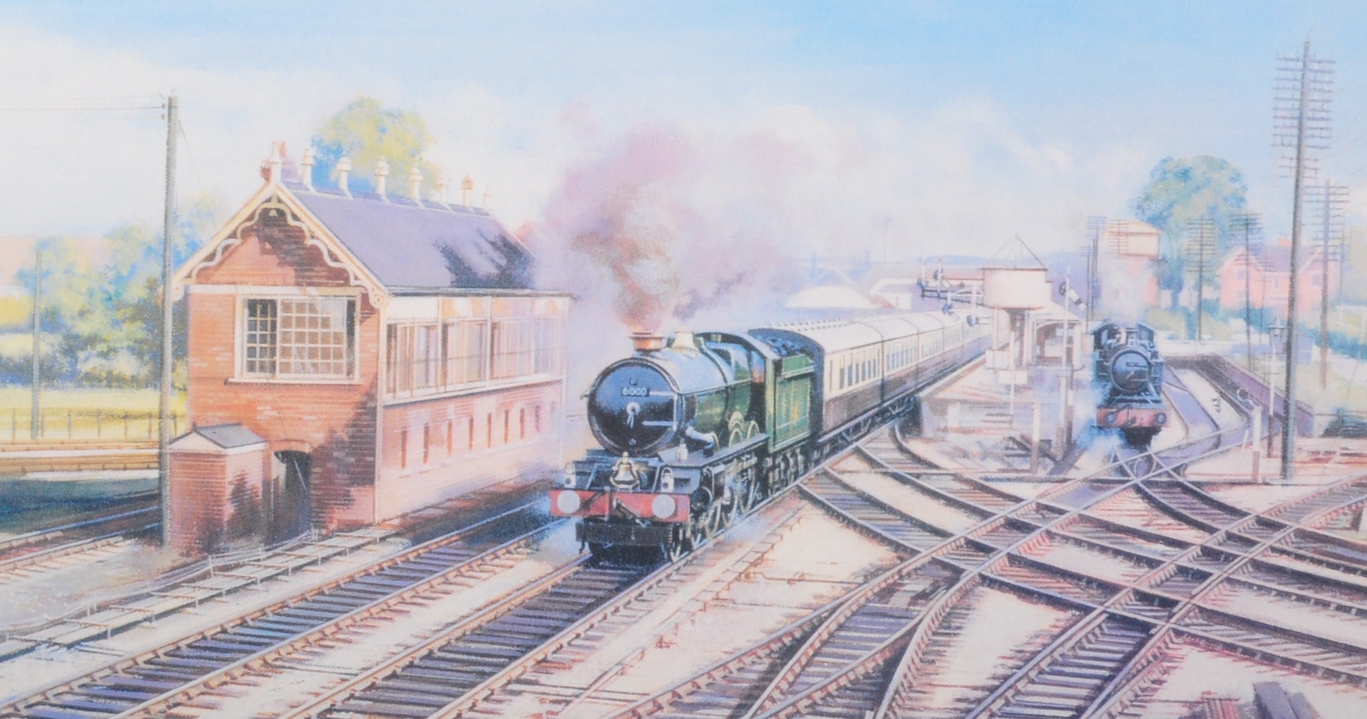 Alan Ward | A Framed print of railway station with locomotive and ...