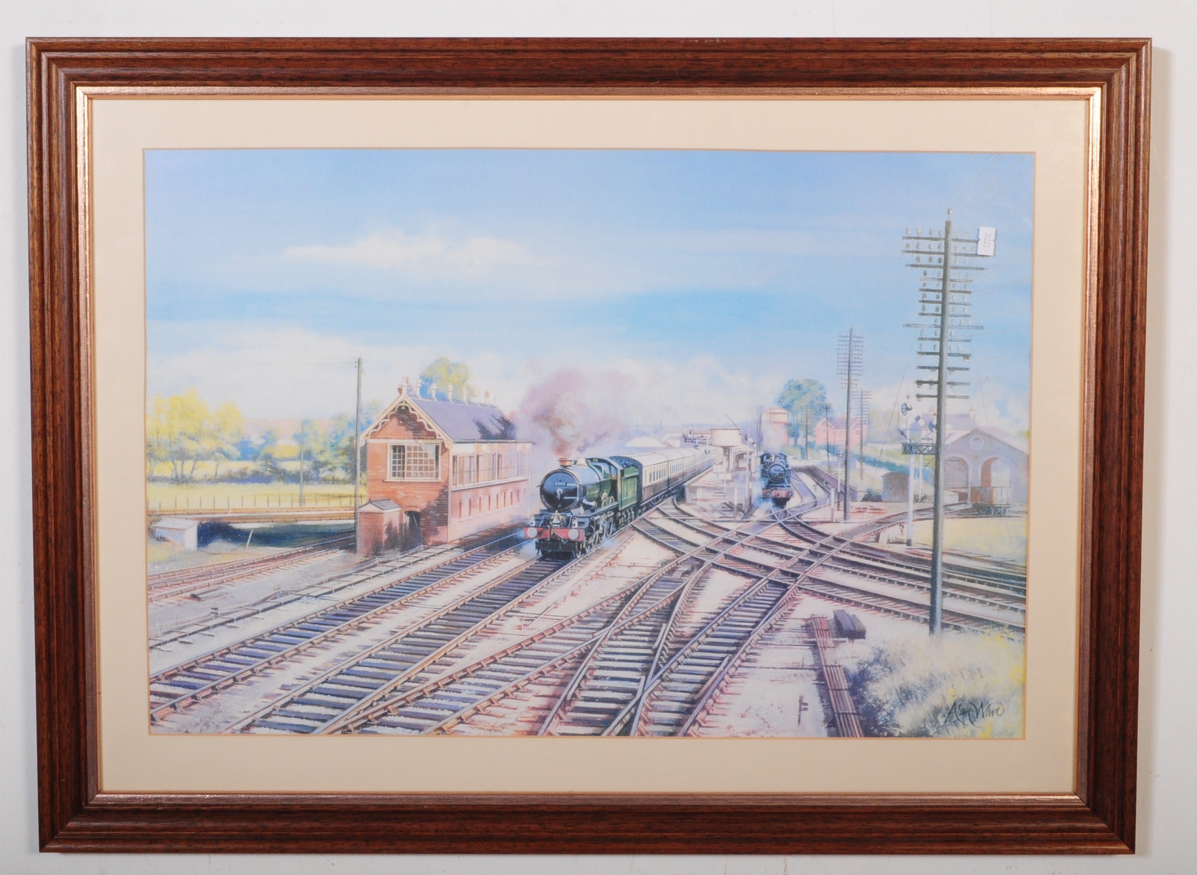 Alan Ward | A Framed print of railway station with locomotive and ...