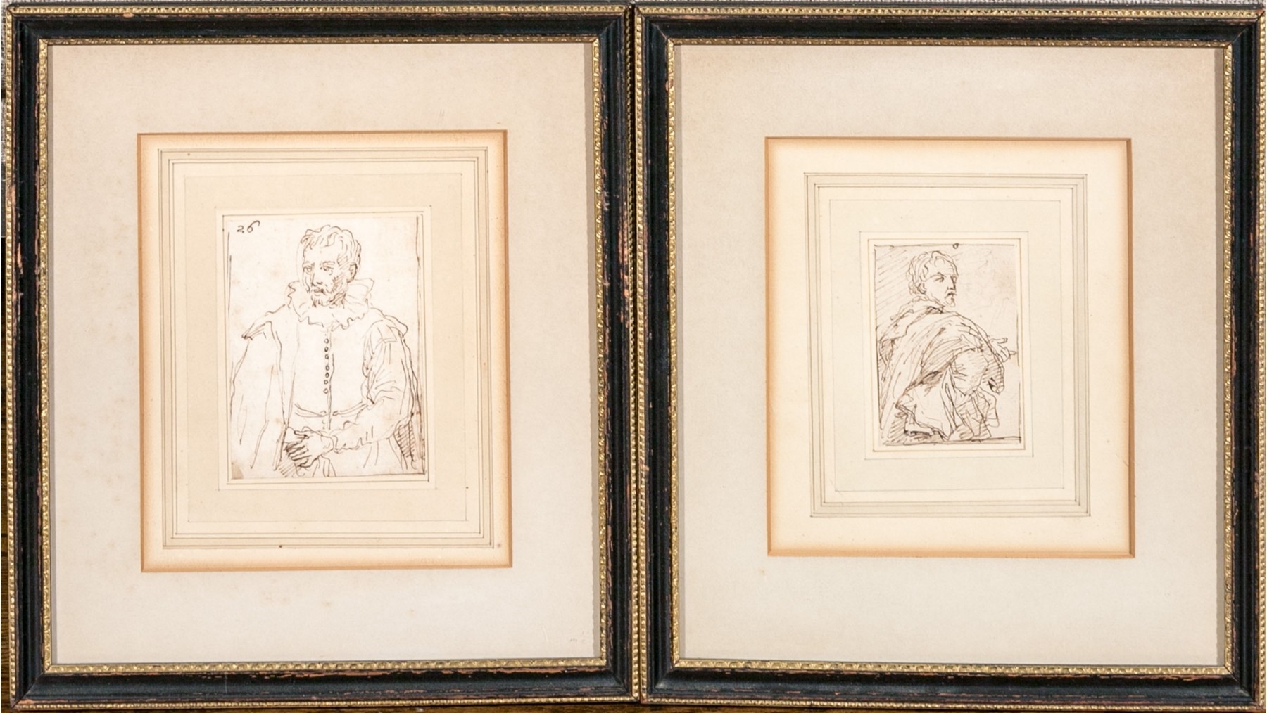 Anthony van Dyck | Pair Of 18th Century Sepia Ink Drawings On Paper ...