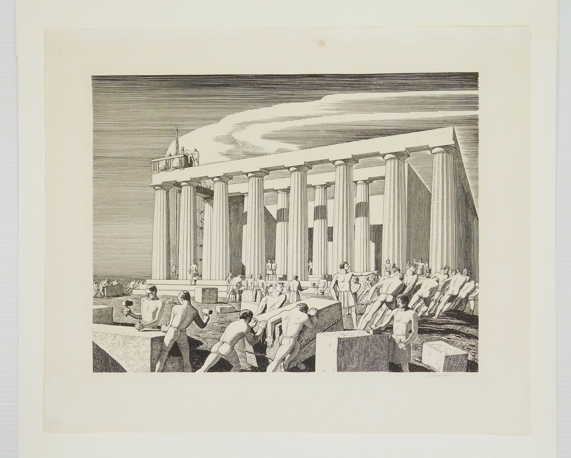 Rockwell Kent | Building The Temple (Circa 1940) | MutualArt