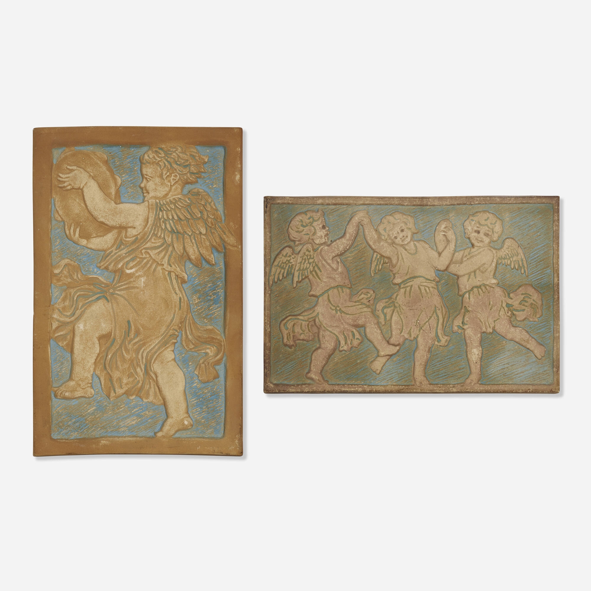 Ernest Batchelder | Angel tiles, set of two (Circa 1920) | MutualArt