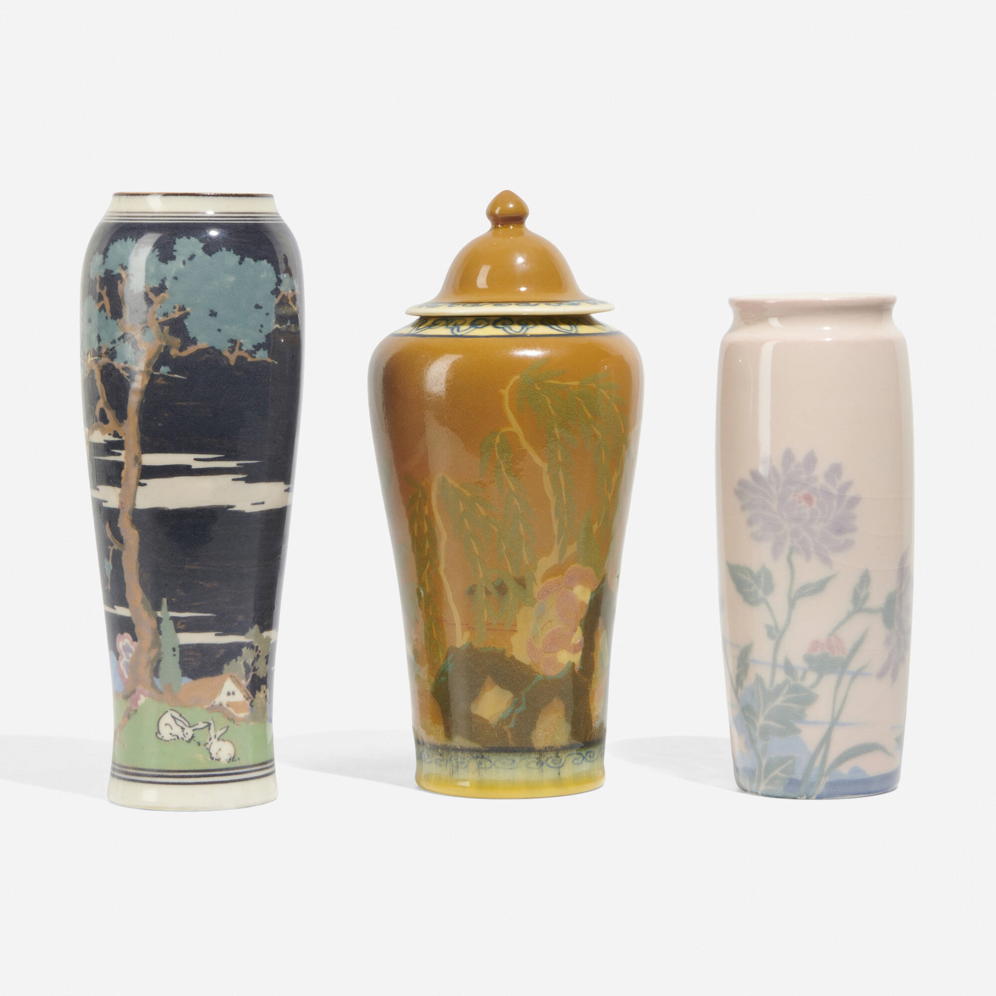 Arthur Conant | Collection of three Ivory Jewel Porcelain items (1919 ...