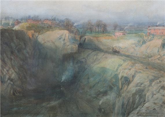 Frederick Mercer | Steam Train in a Landscape above a Mine Entrance (12 ...