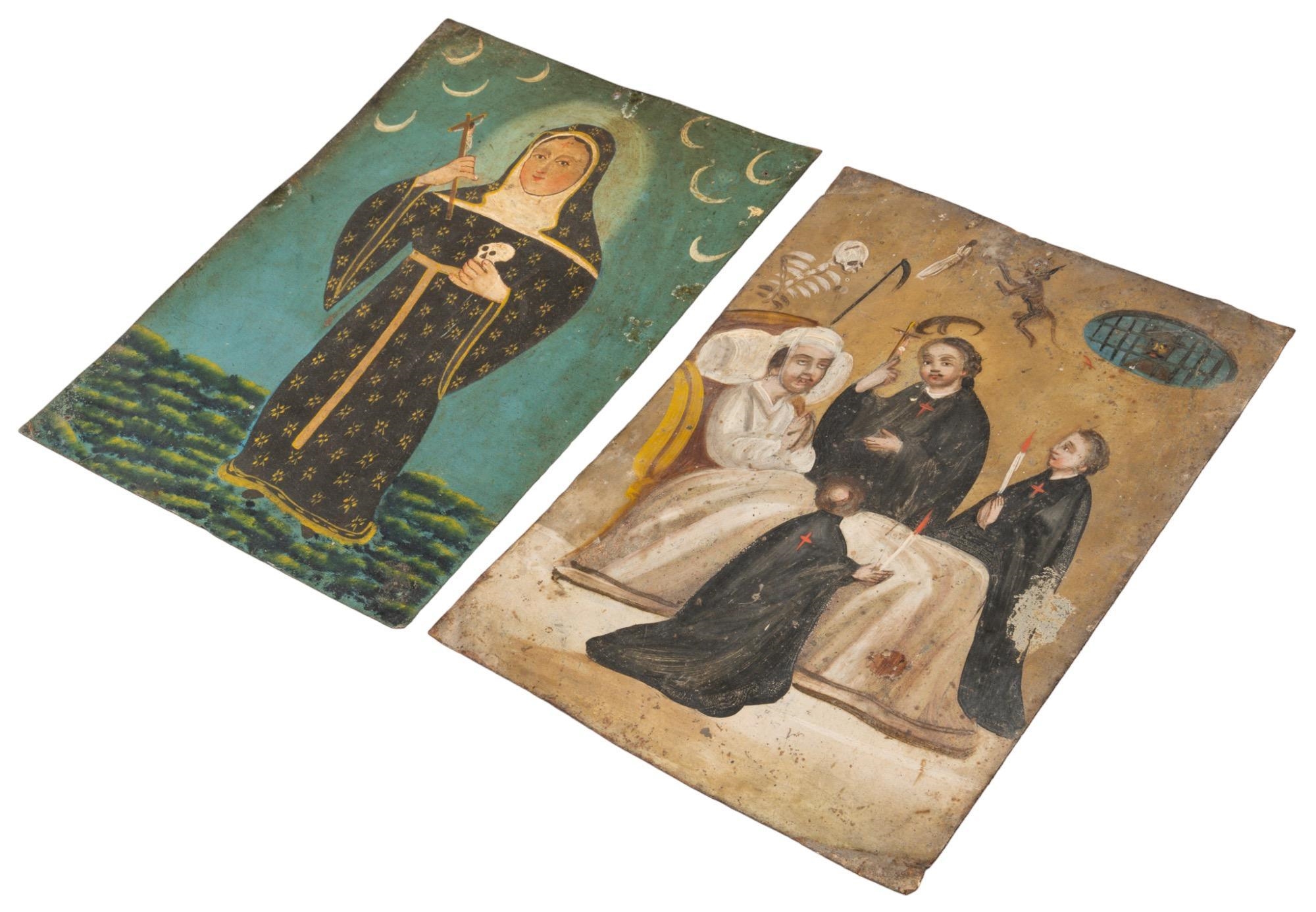 Mexican School, 19th Century | Santa Rita and San Camilo De Lelis ...