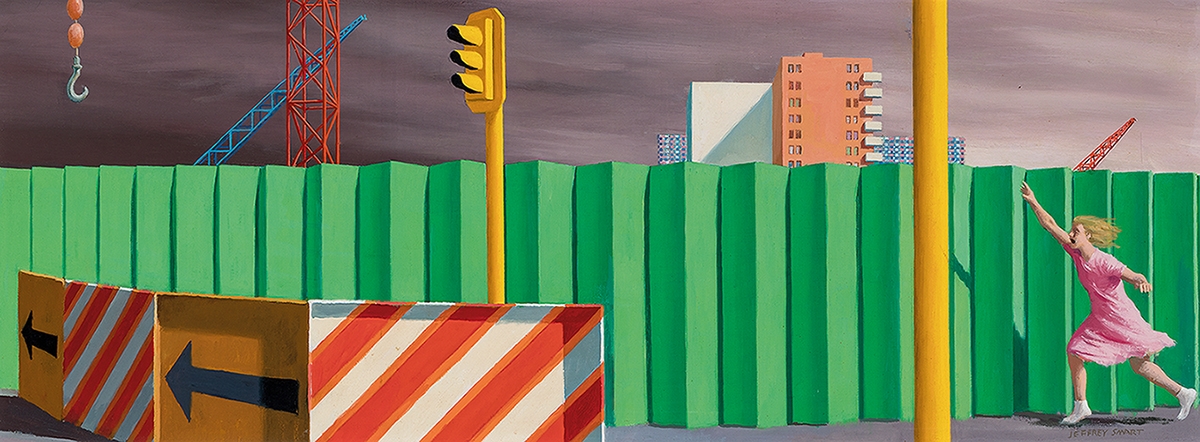 Jeffrey Smart | First Study for The Construction Fence (1978) | MutualArt