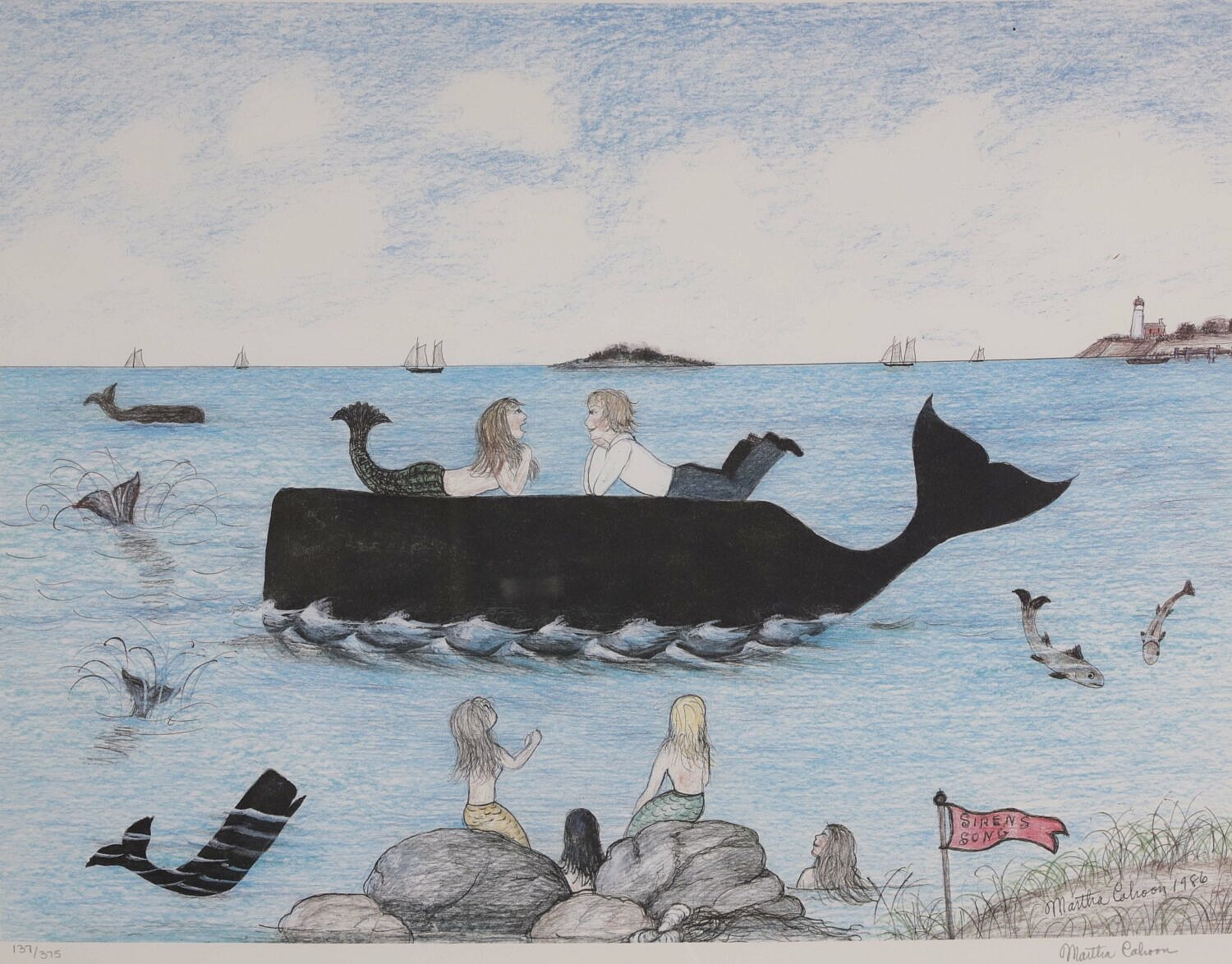 Martha Cahoon | Sailor's valentine with central circular painting ...