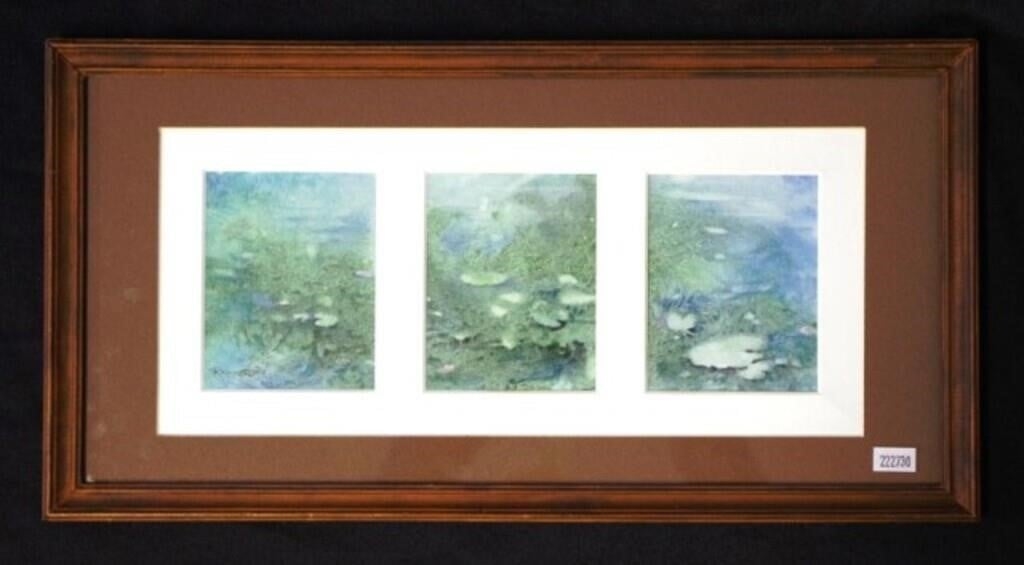 Ruth Edwards | Triptych of water lillies | MutualArt