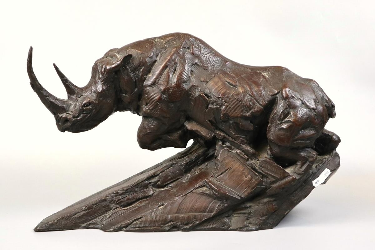 Dylan Lewis | Charging Rhinoceros | MutualArt