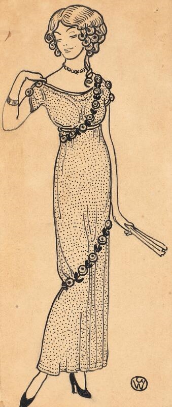 Gerda Wegener | Woman in a dotted dress with a fan | MutualArt