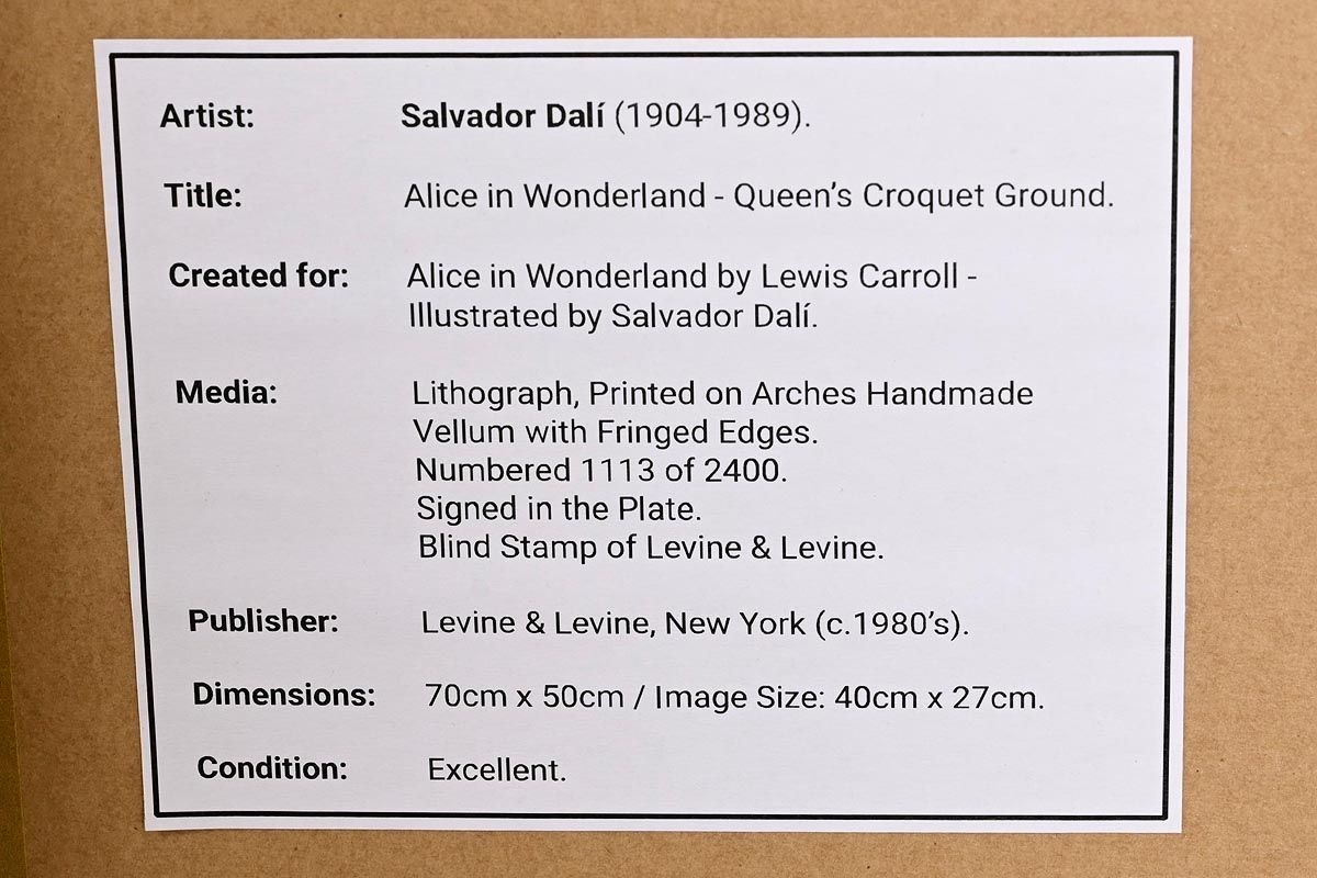 Salvador Dalí | Alice in Wonderland - The Queen's Croquet Ground ...