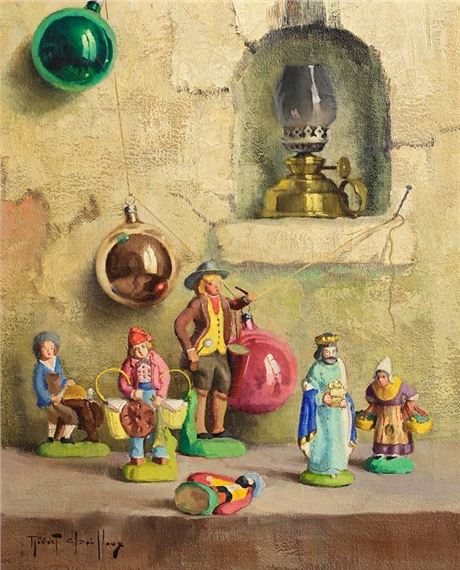 Robert Chailloux | Santon Figurines and Oil Lamp | MutualArt