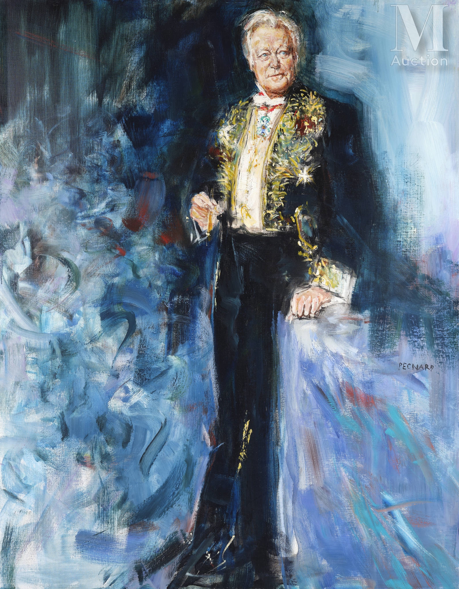 Jacques Pecnard | Portrait de Maurice Druon en habit d’académicien ...