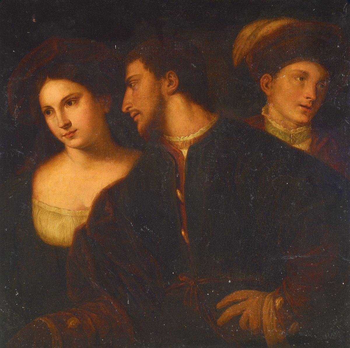 Titian | self-portrait with two women | MutualArt