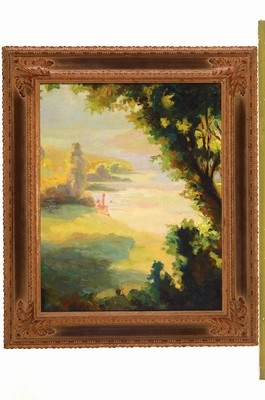 Pierre Lesage | bathers on a beach with groups of trees | MutualArt