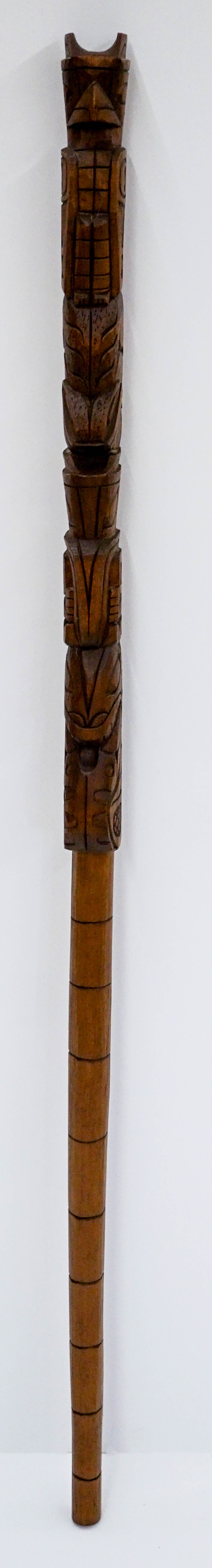 Wilf Stevenson | Totem talking stick / staff depicting Eagle, Frog ...