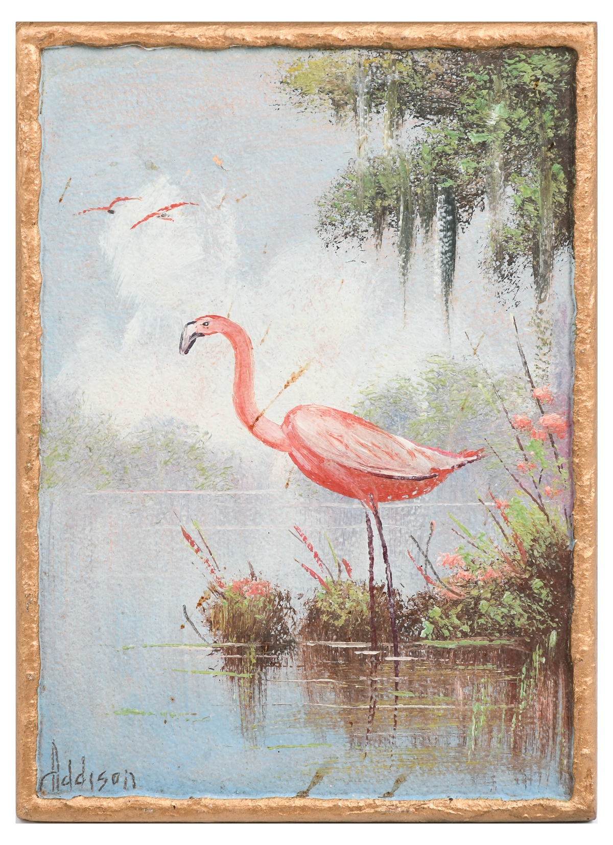 Walter Addison | Florida Lagoon with Flamingo, (1876) | MutualArt