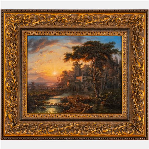 Auguste Mayer | The Mill at Sunset (1873) | MutualArt