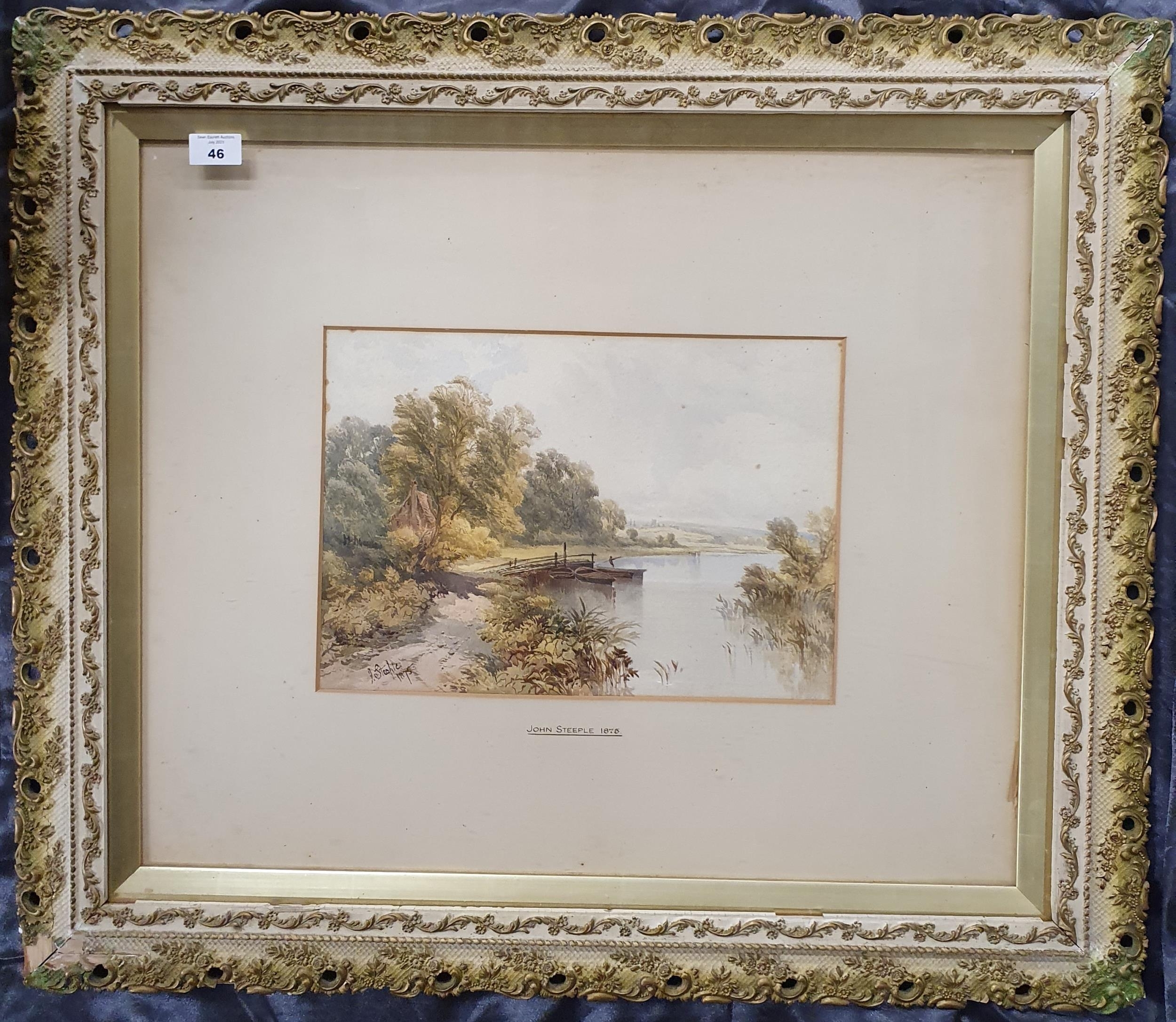 John Steeple | A Man fishing off a pier at a lake with house to the ...