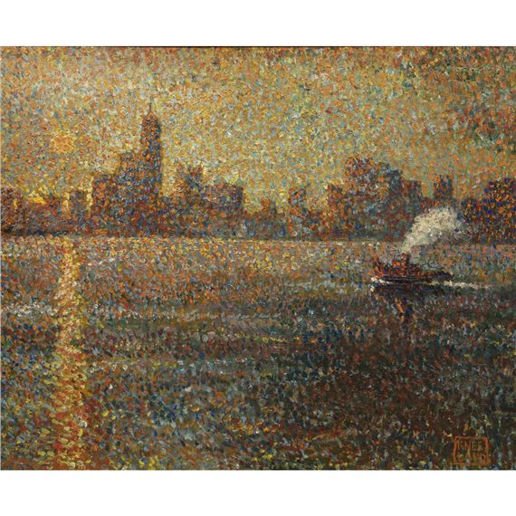 Roy C. Kneeland | New York Skyline at Sunset | MutualArt