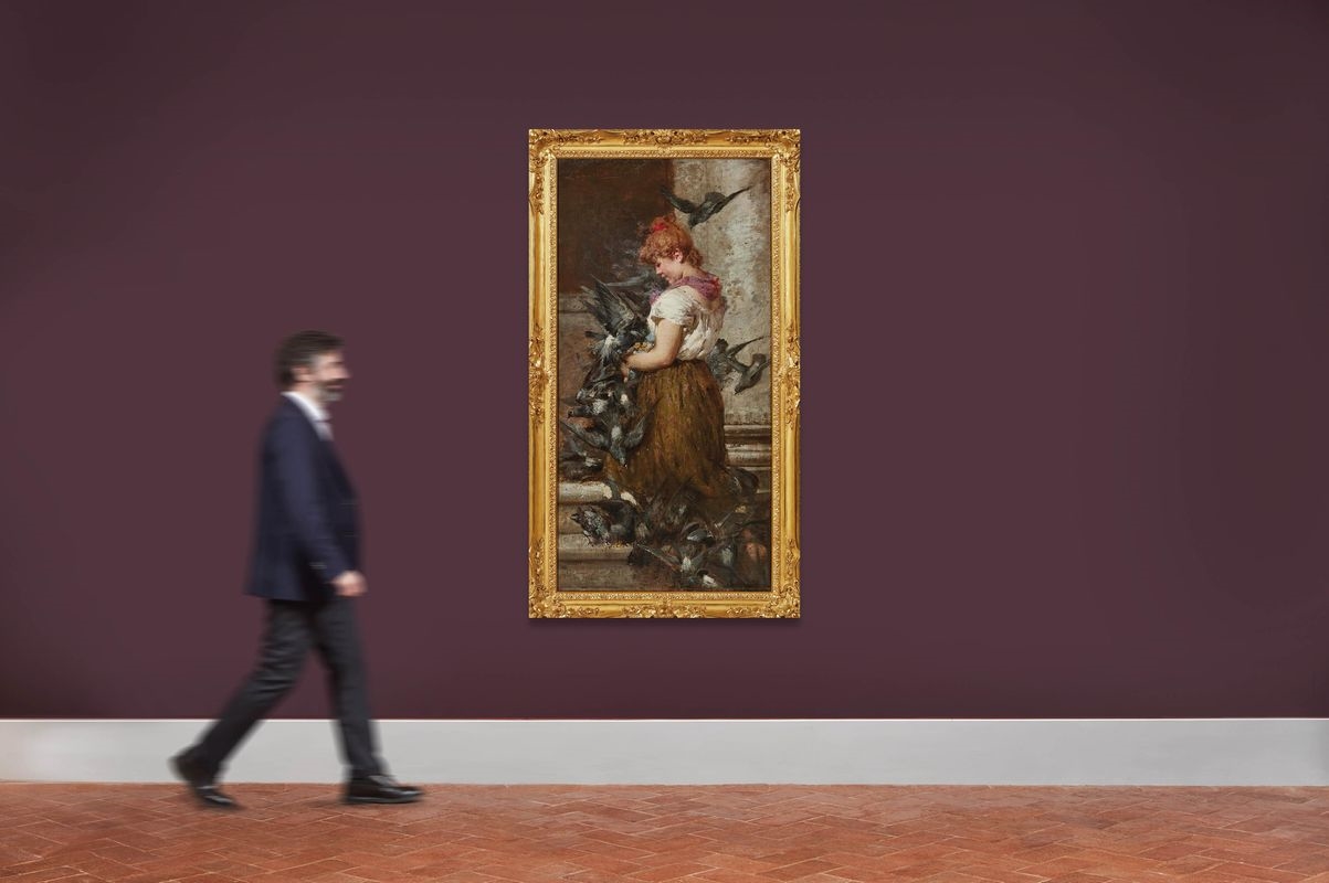 Egisto Lancerotto | PEASANT AND PIGEONS | MutualArt