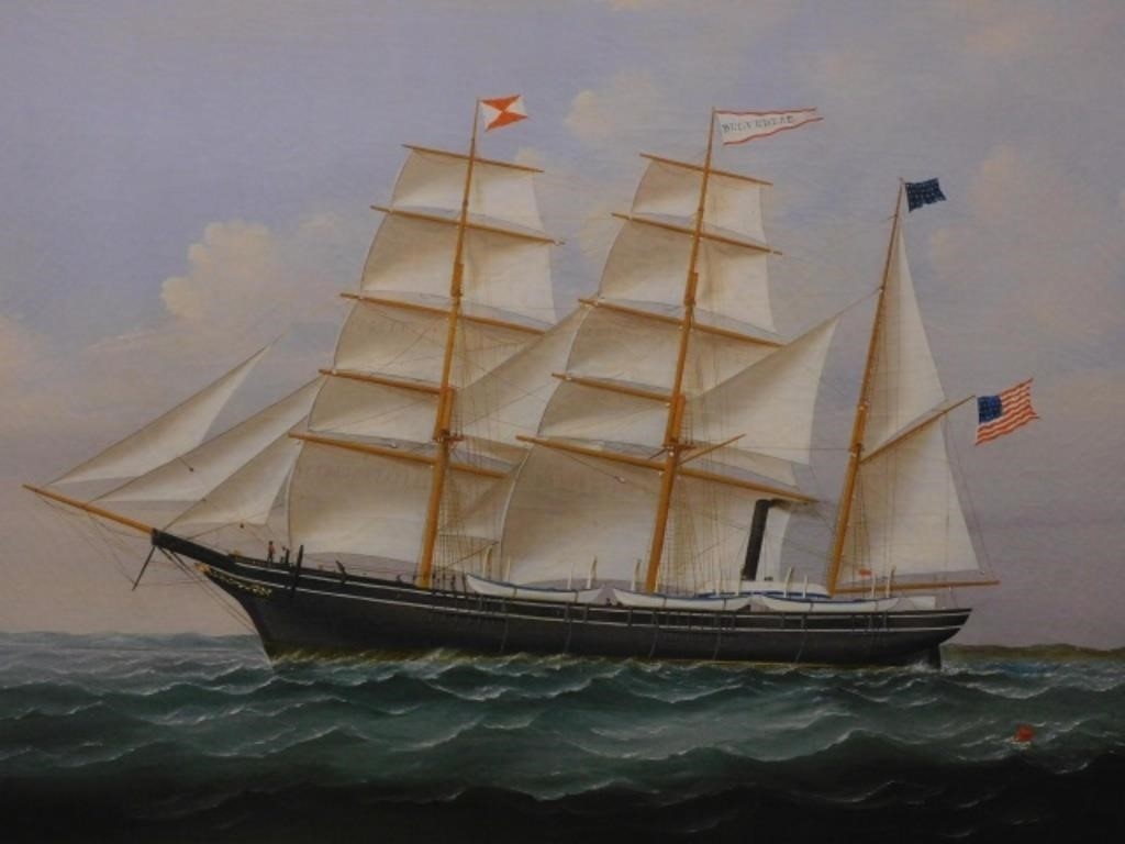Charles S. Raleigh | Ship's portrait of the steam whaler bark ...