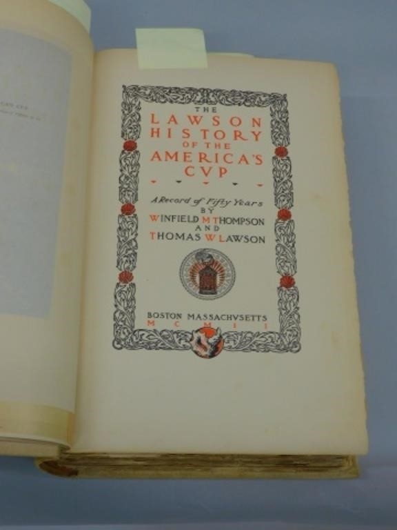 M. Thompson | The Lawson History of America's Cup (1902) | MutualArt