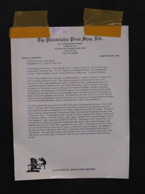 Benjamin Tanner | Map of the United States of America (1822) | MutualArt