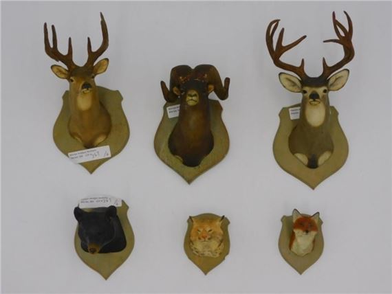 Louis Paul Jonas | Heads of animals to include - black bear; a bob cat ...