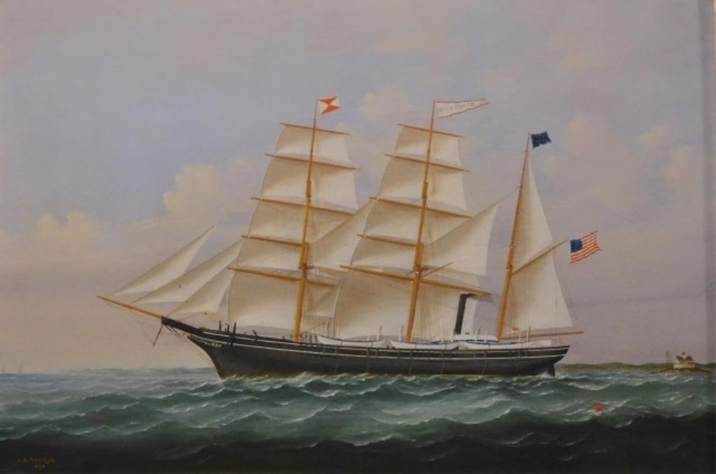 Charles S. Raleigh | Ship's portrait of the steam whaler bark ...