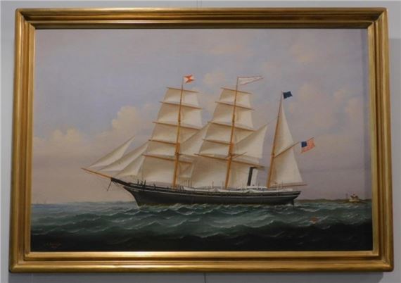 Charles S. Raleigh | Ship's portrait of the steam whaler bark ...
