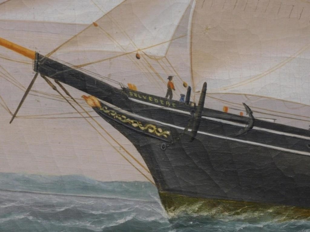 Charles S. Raleigh | Ship's portrait of the steam whaler bark ...