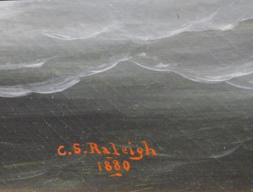 Charles S. Raleigh | Ship's portrait of the steam whaler bark ...