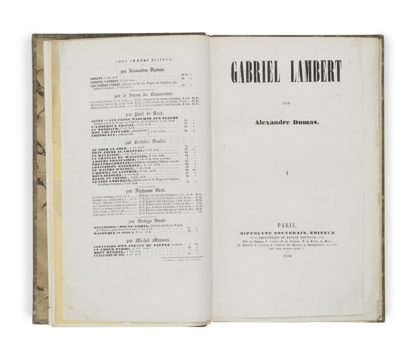 Alejandro Dumas | Gabriel Lambert. (1844) | MutualArt