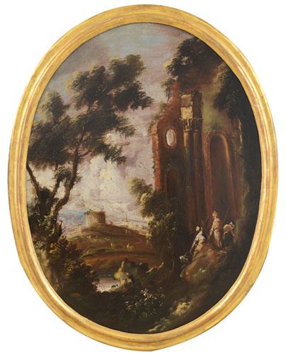 Alessandro Magnasco | Landscape with ruins and figures | MutualArt