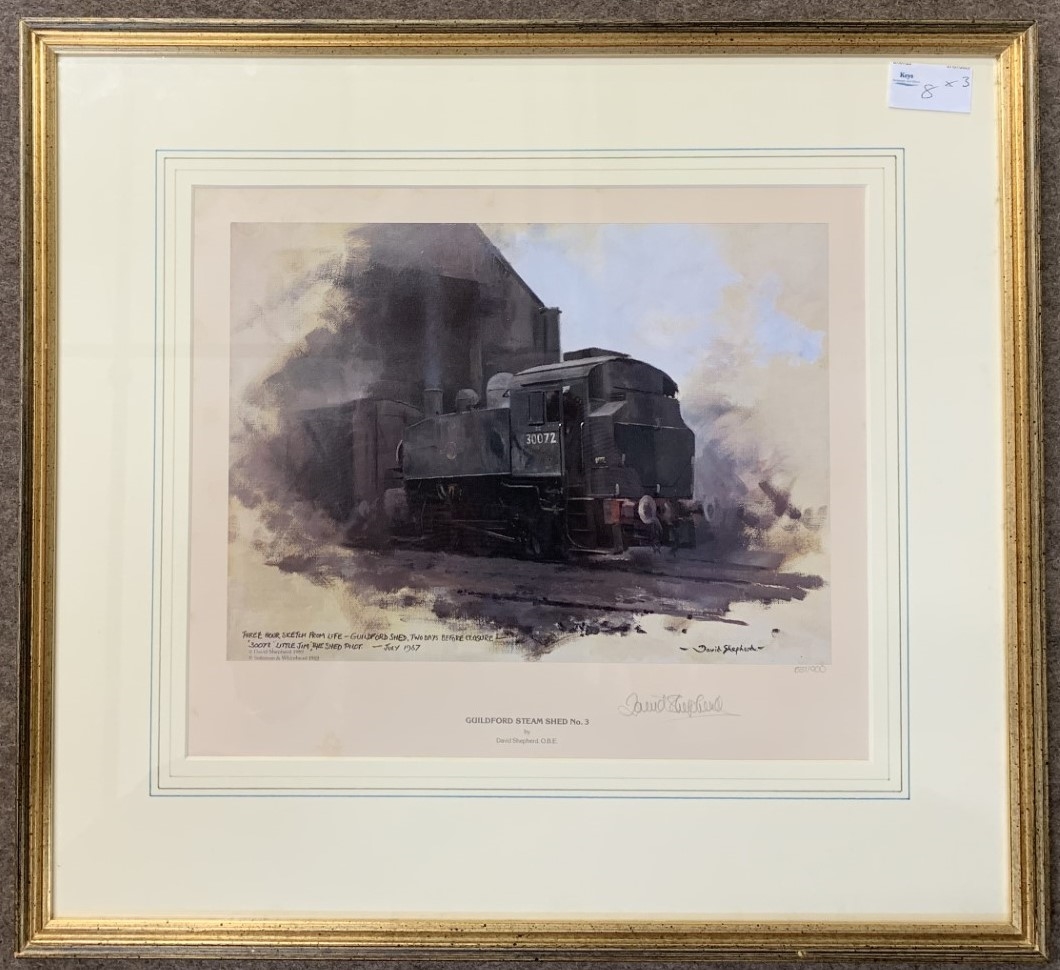 David Shepherd | 'Guildford Steam Shed No.1, No.2 and No.3' | MutualArt