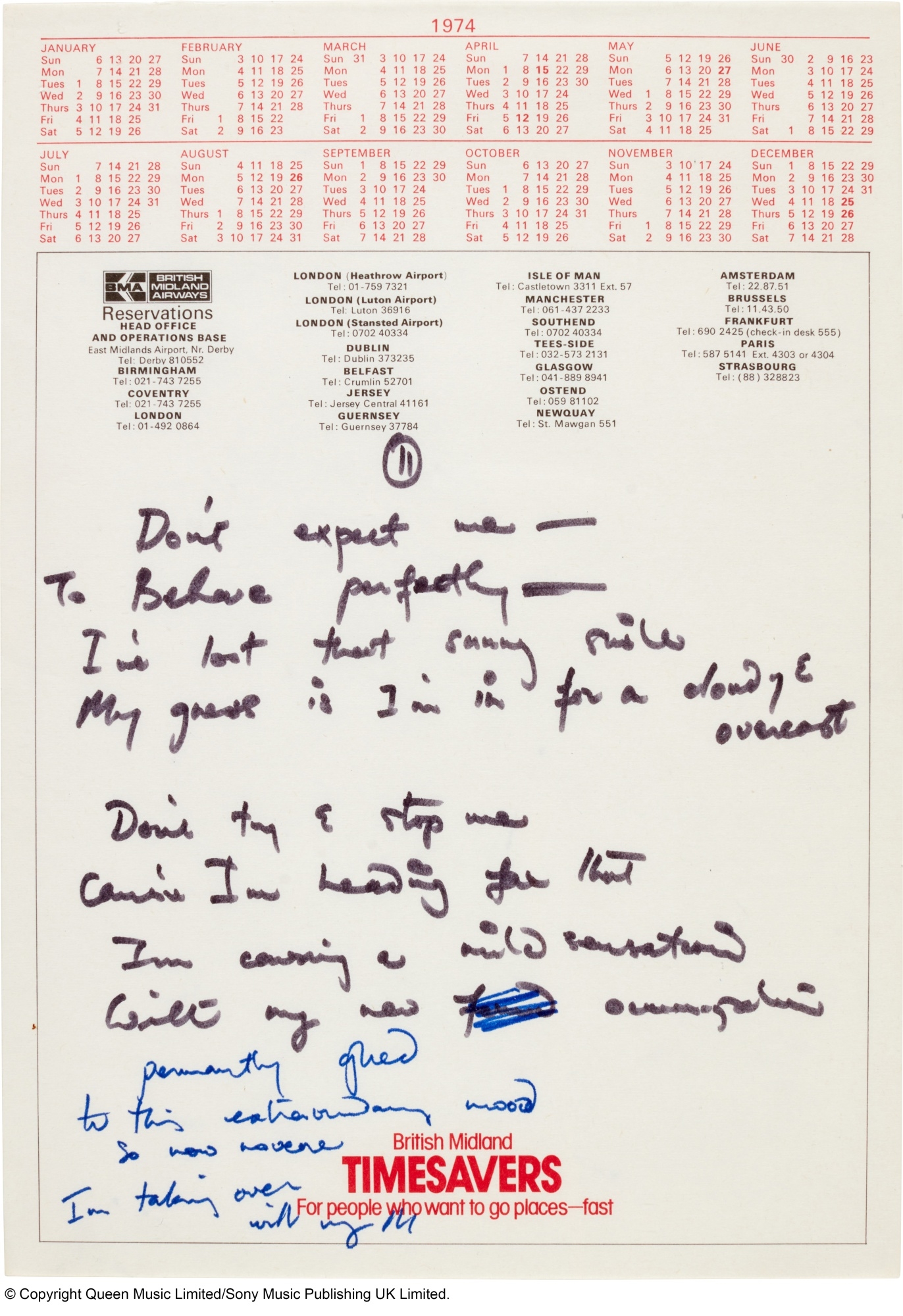 Freddie Mercury Lyrics